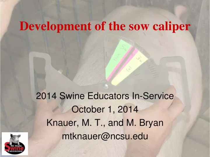 PPT - Development of the sow caliper PowerPoint Presentation, free ...