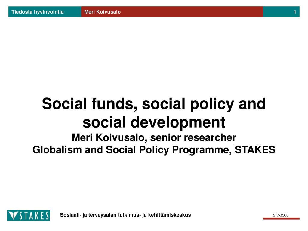 PPT - SOCIAL POLICIES AND SOCIAL FUNDS PowerPoint Presentation, free ...