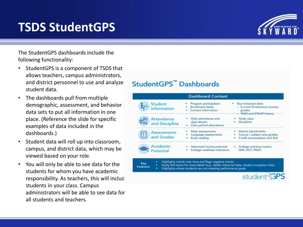 PPT - Texas Skyward User Group Conference TSDS studentGPS Dashboards ... PPT - Texas Skyward User Group Conference TSDS studentGPS Dashboards ...
