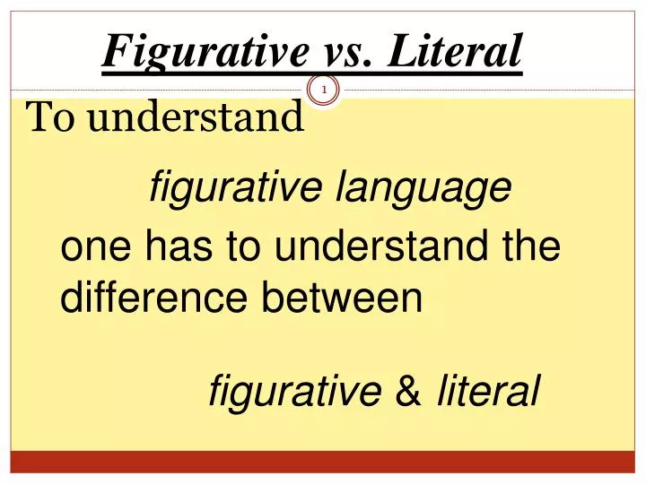 PPT - Figurative vs. Literal PowerPoint Presentation, free download ...