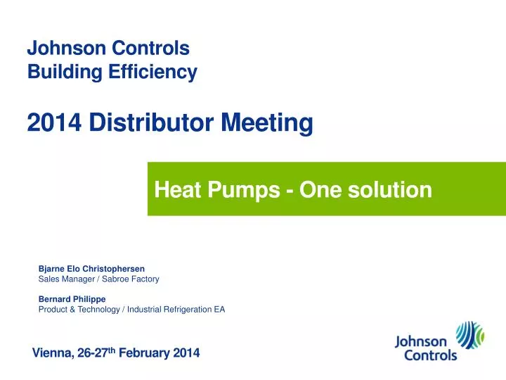 PPT - Johnson Controls Building Efficiency 2014 Distributor Meeting ...
