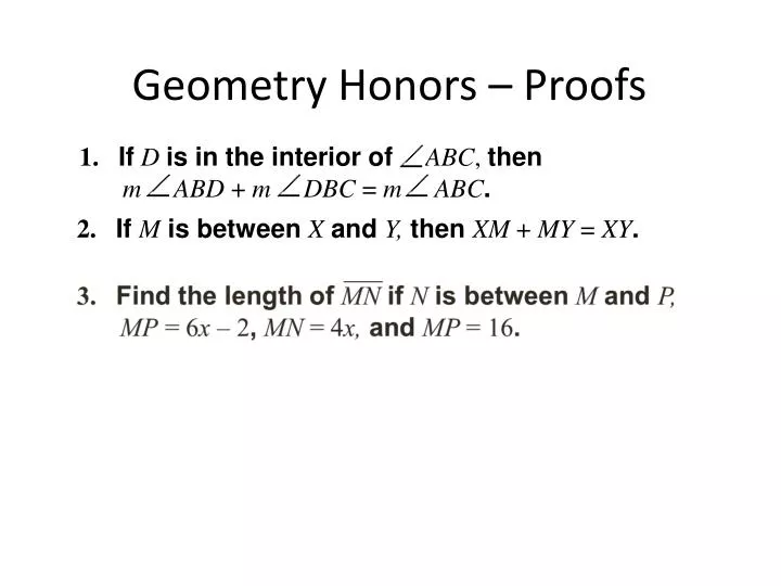PPT - Geometry Honors – Proofs PowerPoint Presentation, free download ...