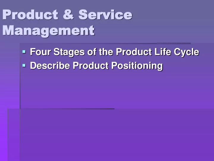 PPT - Product & Service Management PowerPoint Presentation, free ...