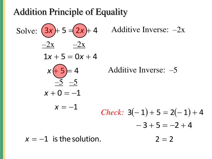 PPT - The Addition Principle of Equality PowerPoint Presentation - ID ...