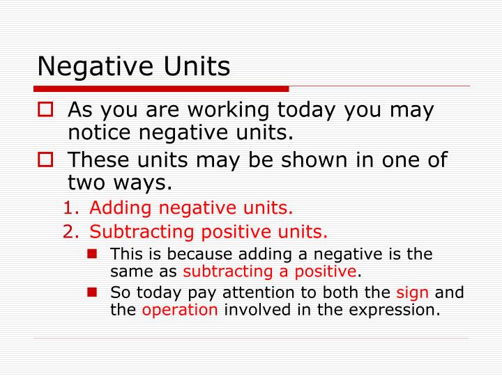 PPT - Simplifying Variable Expressions (Negative Units - Day 2 ...