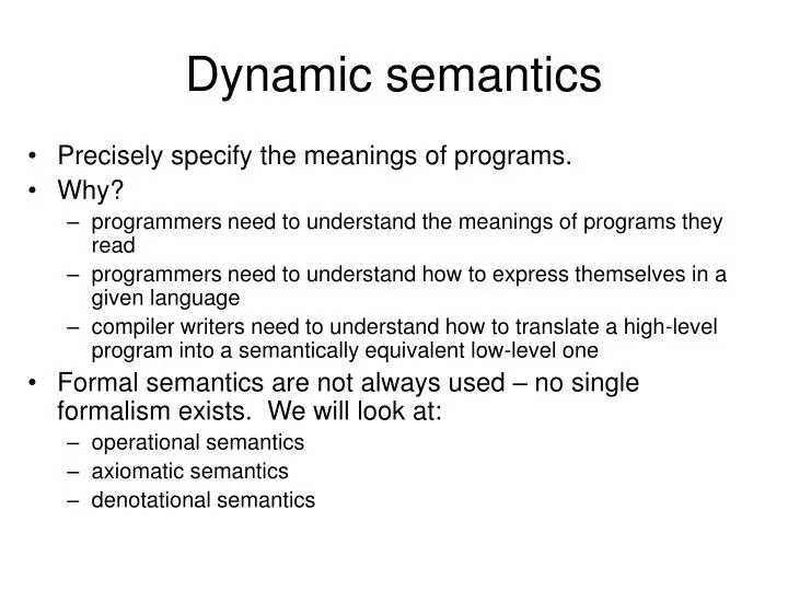 PPT - Dynamic semantics PowerPoint Presentation, free download - ID:6013142