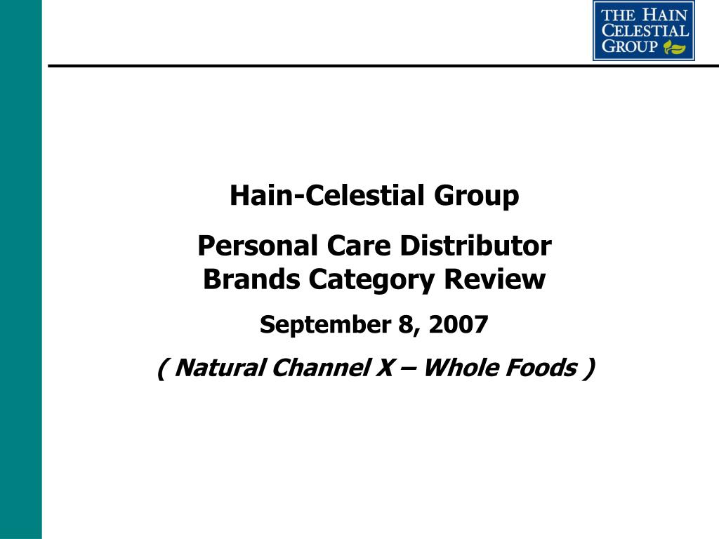 PPT - Hain-Celestial Group Personal Care Distributor Brands Category ...