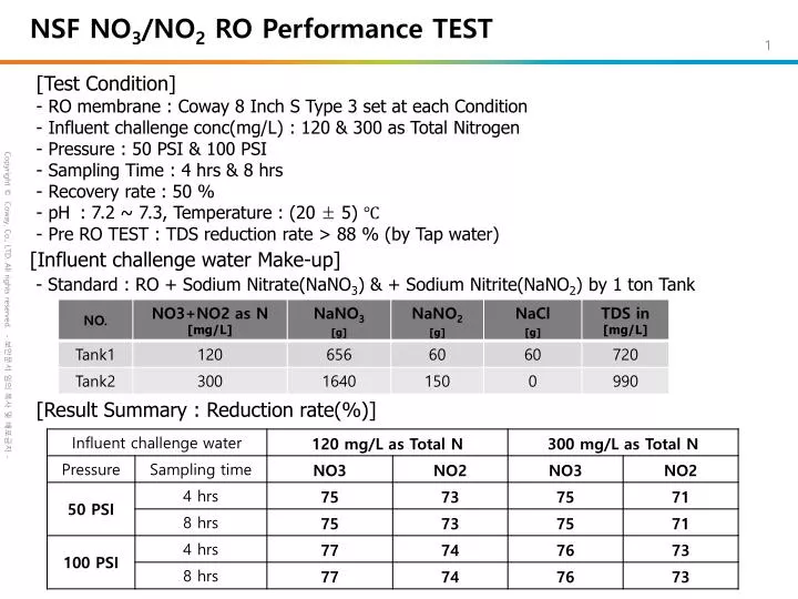 PPT - NSF NO 3 /NO 2 RO Performance TEST PowerPoint Presentation, free ...