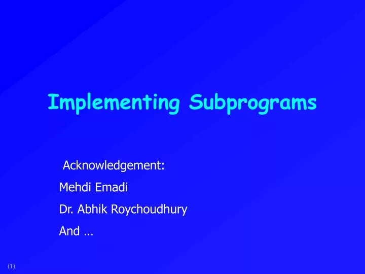 PPT - Implementing Subprograms PowerPoint Presentation, free download - ID:6013584