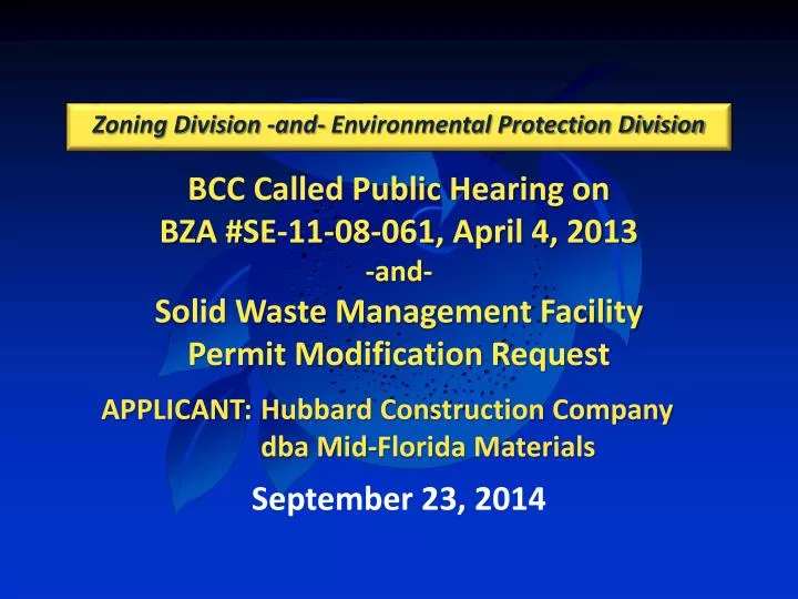 PPT - Zoning Division -and- Environmental Protection Division ...
