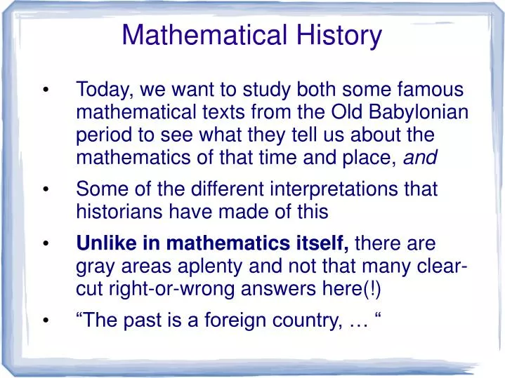 PPT - Mathematical History PowerPoint Presentation, free download - ID ...
