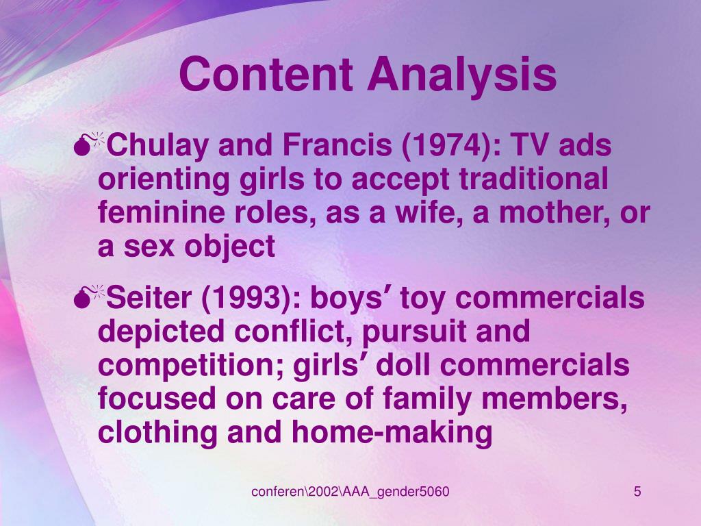 PPT - Gender portrayal of US children ’ s television commercials: 50s ...