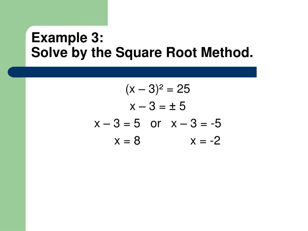 PPT Solving Quadratic Equations Section 1 3 PowerPoint Presentation 