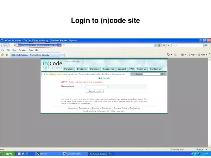PPT - Login to (n)code site PowerPoint Presentation, free download - ID ...