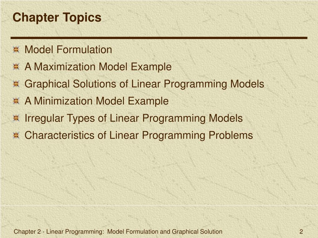Ppt Chapter 2 Linear Programming Model Formulation And Graphical Solution Powerpoint