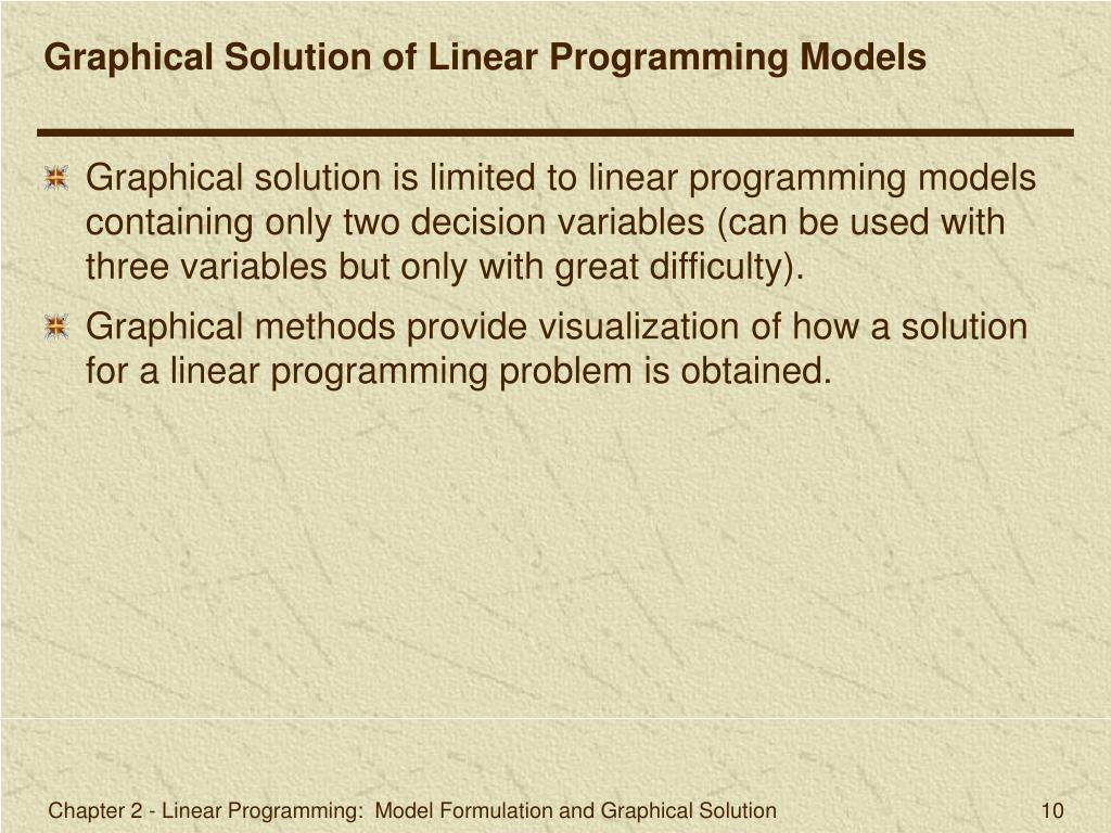 PPT - Chapter 2 Linear Programming: Model Formulation and Graphical ... PPT - Chapter 2 Linear Programming: Model Formulation and Graphical ...