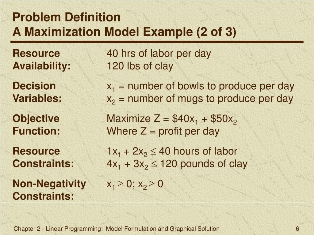 PPT - Chapter 2 Linear Programming: Model Formulation and Graphical ... PPT - Chapter 2 Linear Programming: Model Formulation and Graphical ...