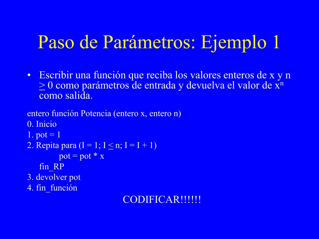 Ppt Paso De Parámetros A Una Función Powerpoint Presentation Free