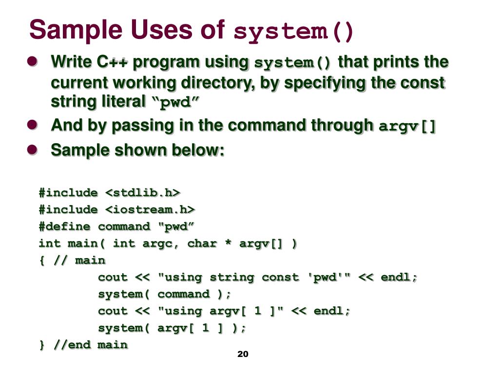 Ppt Cs 201 Computer Systems Programming Chapter 2 Argc Argv Envp System Libs