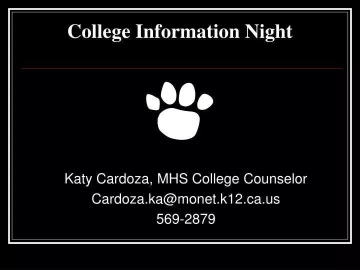 PPT - College Information Night PowerPoint Presentation, free download ...