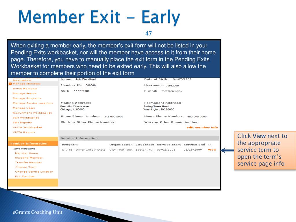 PPT - “Embracing eGrants” My AmeriCorps Portal Member Management ...