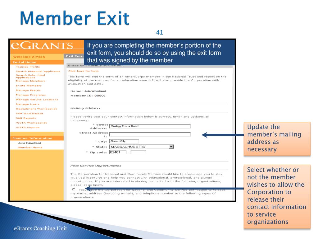 PPT - “Embracing eGrants” My AmeriCorps Portal Member Management ...