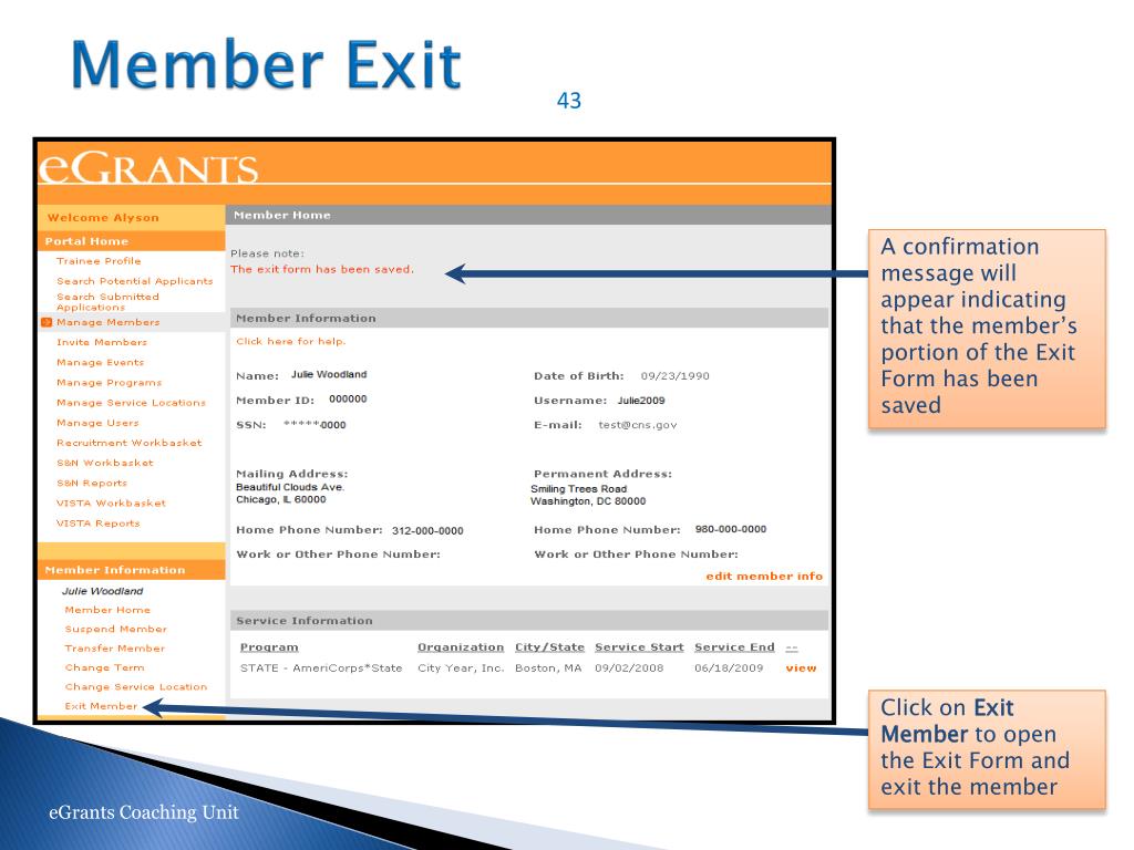 PPT - “Embracing eGrants” My AmeriCorps Portal Member Management ...