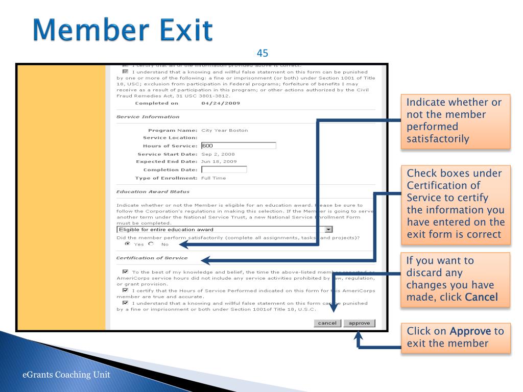 PPT - “Embracing eGrants” My AmeriCorps Portal Member Management ...