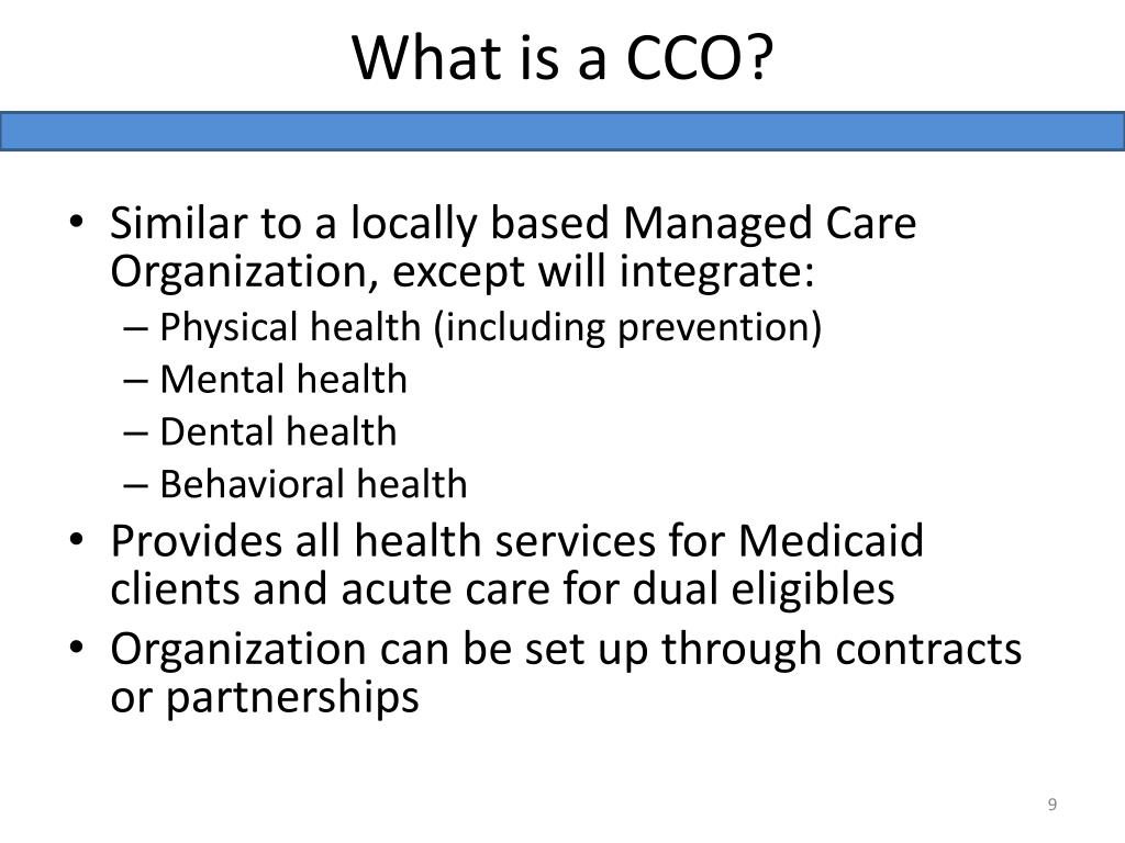 PPT - Health Care Transformation & Coordinated Care Organizations ...