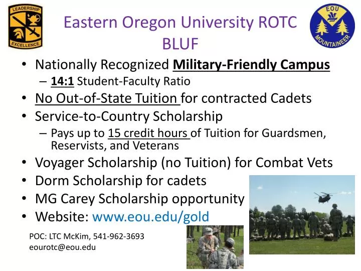 PPT - Eastern Oregon University ROTC BLUF PowerPoint Presentation, free ...