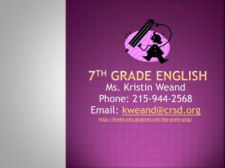 PPT - 7 th Grade English PowerPoint Presentation, free download - ID ...