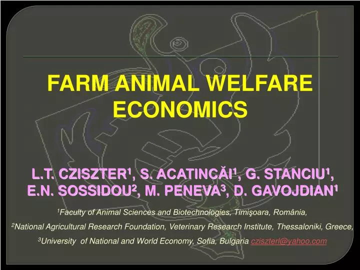 PPT - FARM ANIMAL WELFARE ECONOMICS PowerPoint Presentation, free ...
