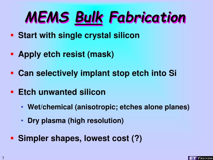 PPT - 3 MEMS FABRICATION PowerPoint Presentation - ID:6023081