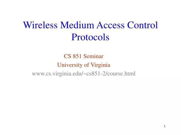 PPT - Wireless Medium Access Control Protocols PowerPoint Presentation - ID:6023697