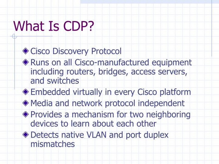 PPT - CISCO Discovery Protocol (CDP) PowerPoint Presentation - ID:6024206