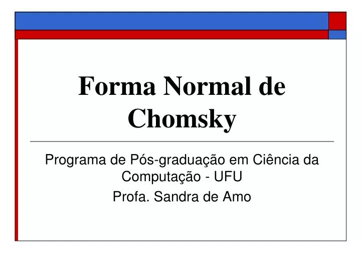 PPT - Forma Normal de Chomsky PowerPoint Presentation, free download ...