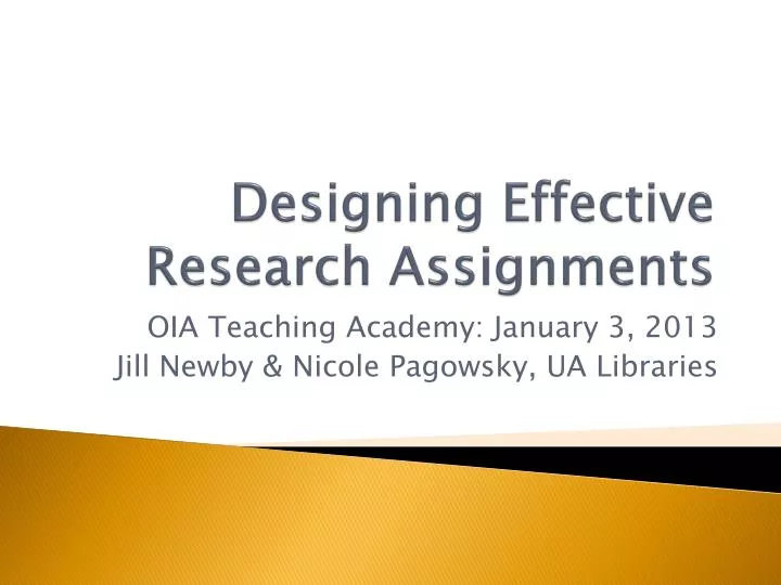 PPT - Designing Effective Research Assignments PowerPoint Presentation ...