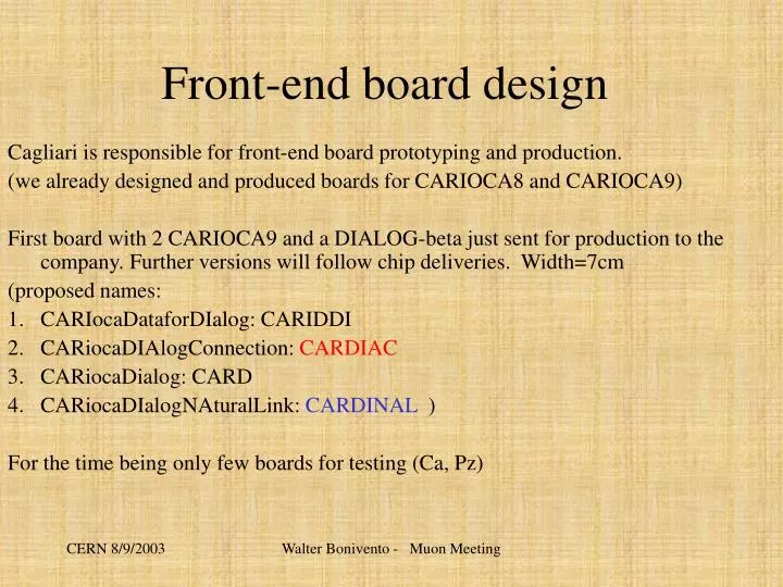 PPT - Front-end board design PowerPoint Presentation, free download ...
