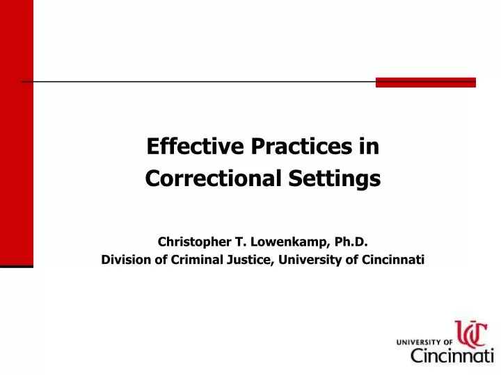 PPT - Effective Practices in Correctional Settings Christopher T ...