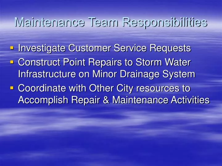 PPT - Maintenance Team Responsibilities PowerPoint Presentation, free ...