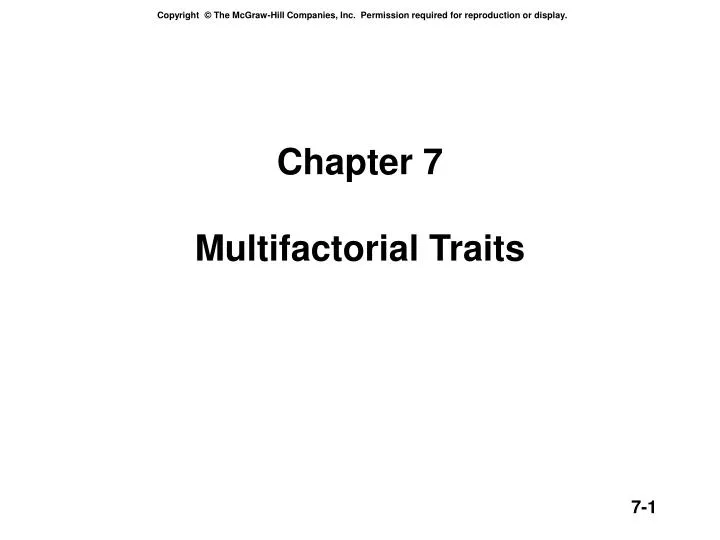 PPT - Chapter 7 Multifactorial Traits PowerPoint Presentation, free ...