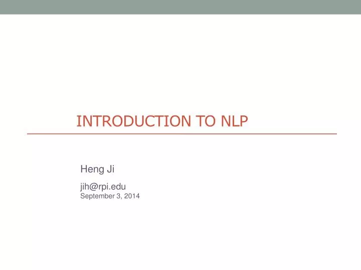 PPT - Introduction to NLP PowerPoint Presentation, free download - ID:6031619