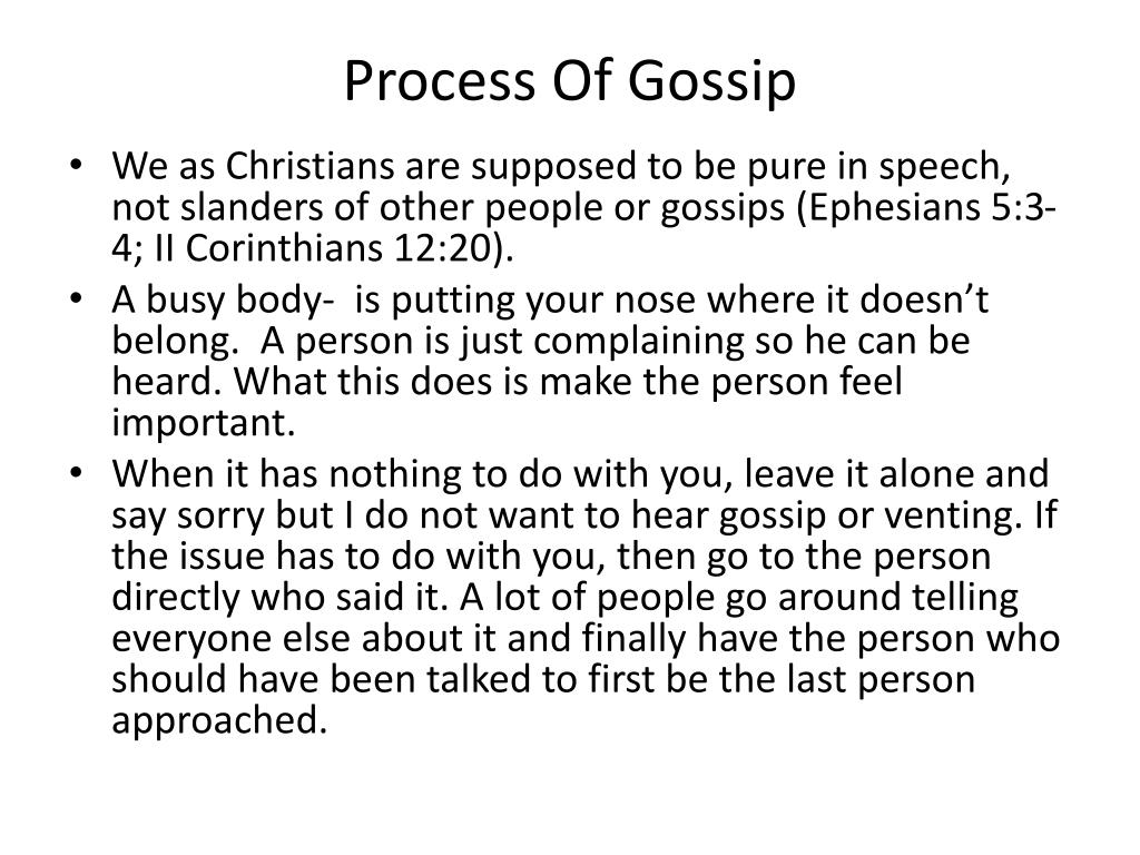 PPT - Gossip, Slander & The Christian PowerPoint Presentation, free ...