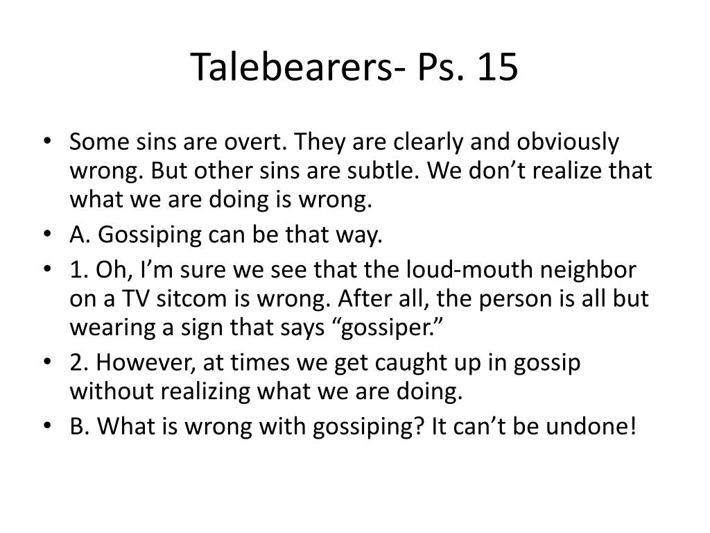 PPT - Gossip, Slander & The Christian PowerPoint Presentation, free ...