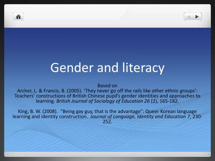 PPT - Gender and literacy PowerPoint Presentation, free download - ID ...