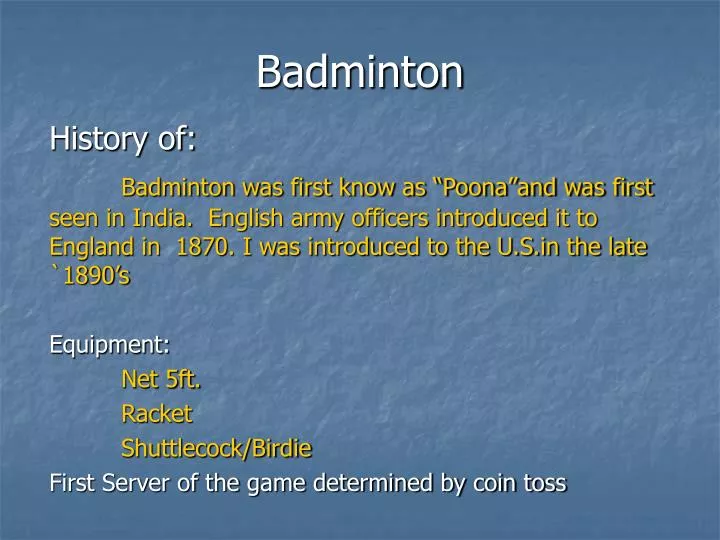 PPT - Badminton PowerPoint Presentation, free download - ID:6032211