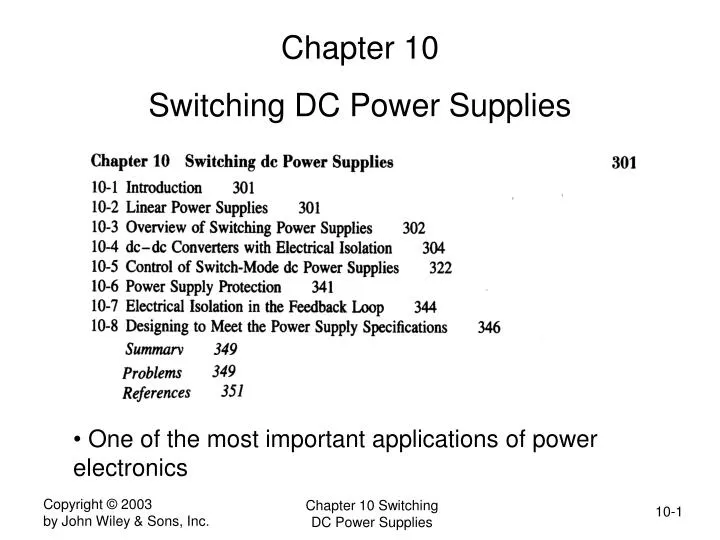 PPT - Chapter 10 Switching DC Power Supplies PowerPoint Presentation ...