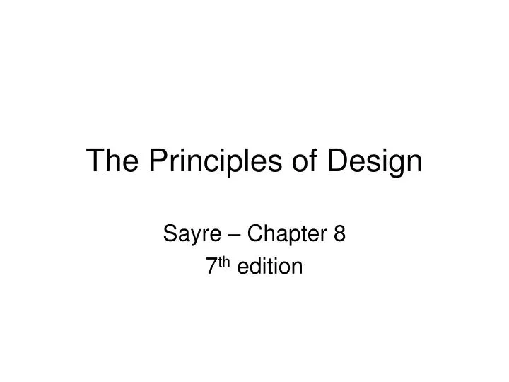 PPT - The Principles of Design PowerPoint Presentation, free download ...