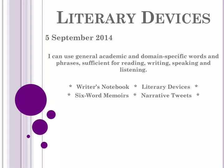 PPT - Literary Devices PowerPoint Presentation, free download - ID:6033460