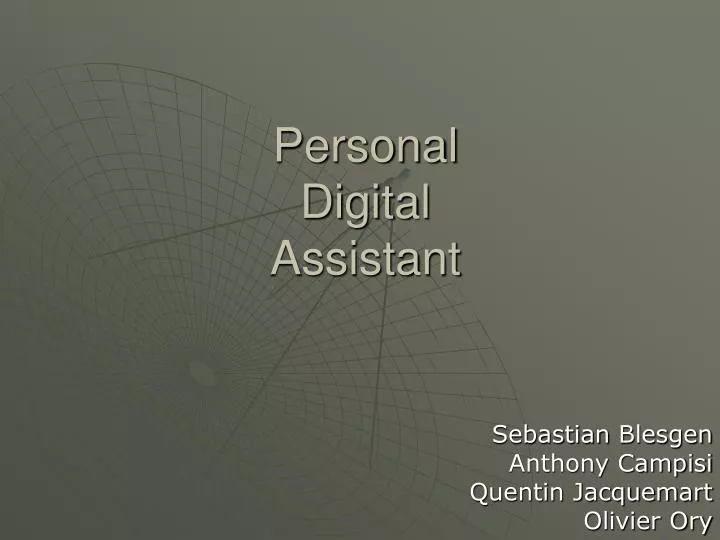 PPT - Personal Digital Assistant PowerPoint Presentation, free download ...